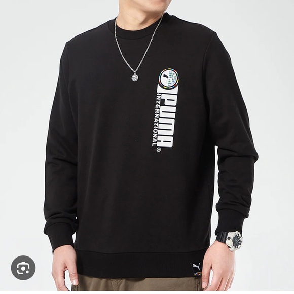 Puma | Sweaters | Puma Mens International Black Crewneck Sweater Size ...